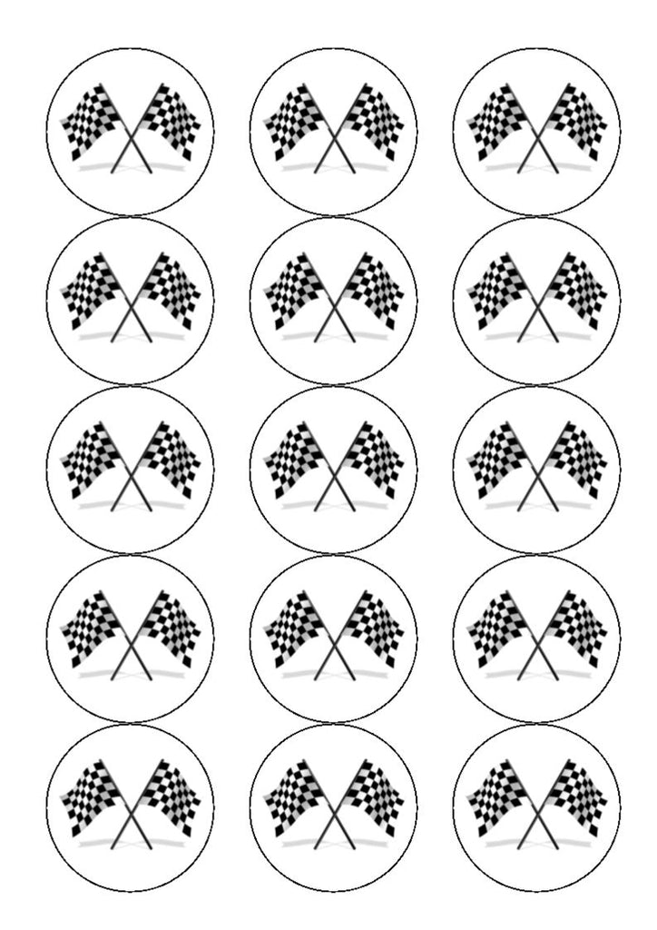 F1 Black & White Checkered Flags Edible Icing Cake Topper – the caker ...