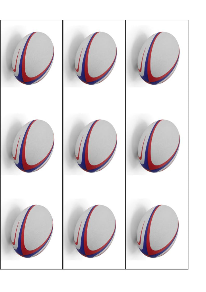 Rugby Ball 02 Edible Icing Cake Topper (Red & Blue) – the caker online