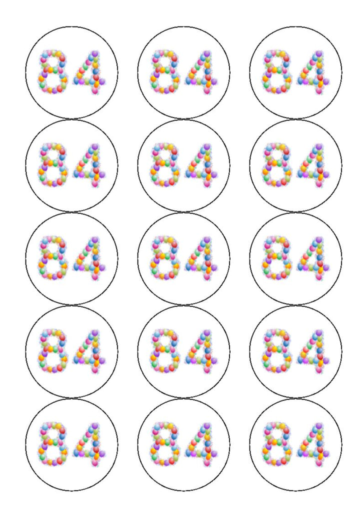 84th Birthday Balloons Edible Icing Cake Topper or Ribbon – the caker ...