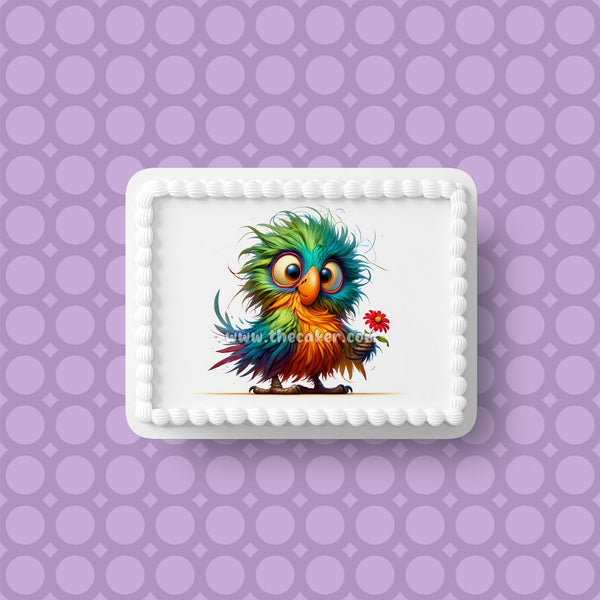 Funny Cute Bird 01 Edible Icing Cake Topper or Ribbon – the caker online