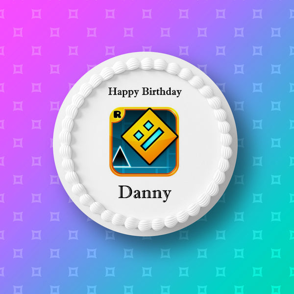Geometry Dash Edible Icing Cake Topper – the caker online