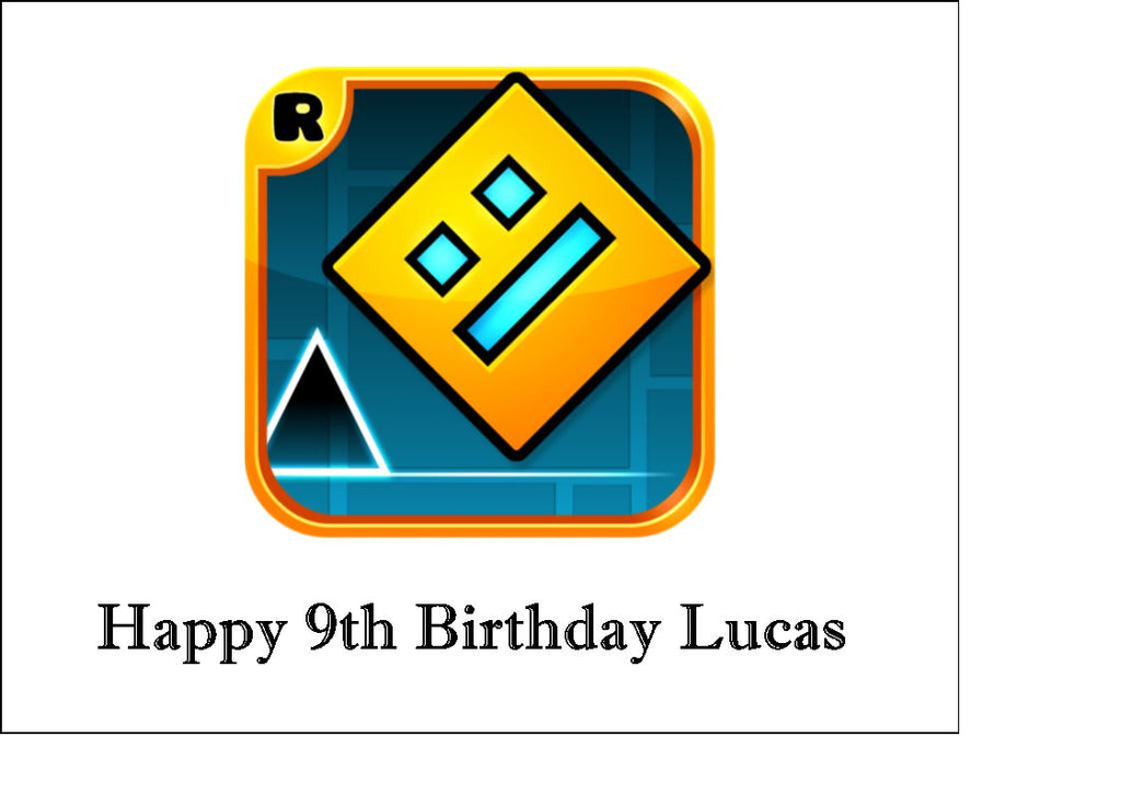 Geometry Dash Edible Icing Cake Topper – the caker online