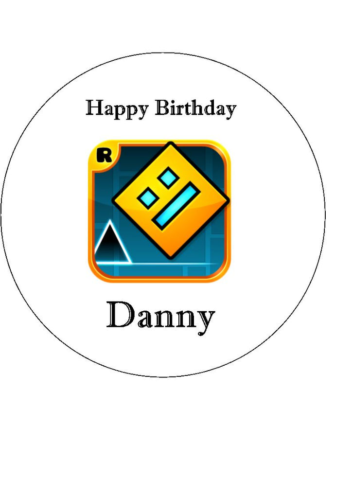 Geometry Dash Edible Icing Cake Topper – the caker online