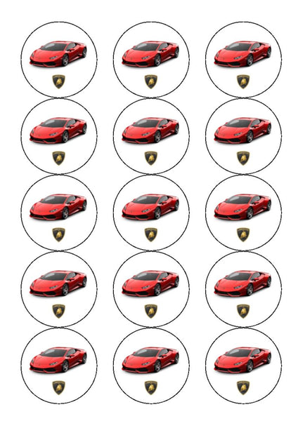Lamborghini Racing Car 03 (Red) Edible Icing Cake Topper – the caker online