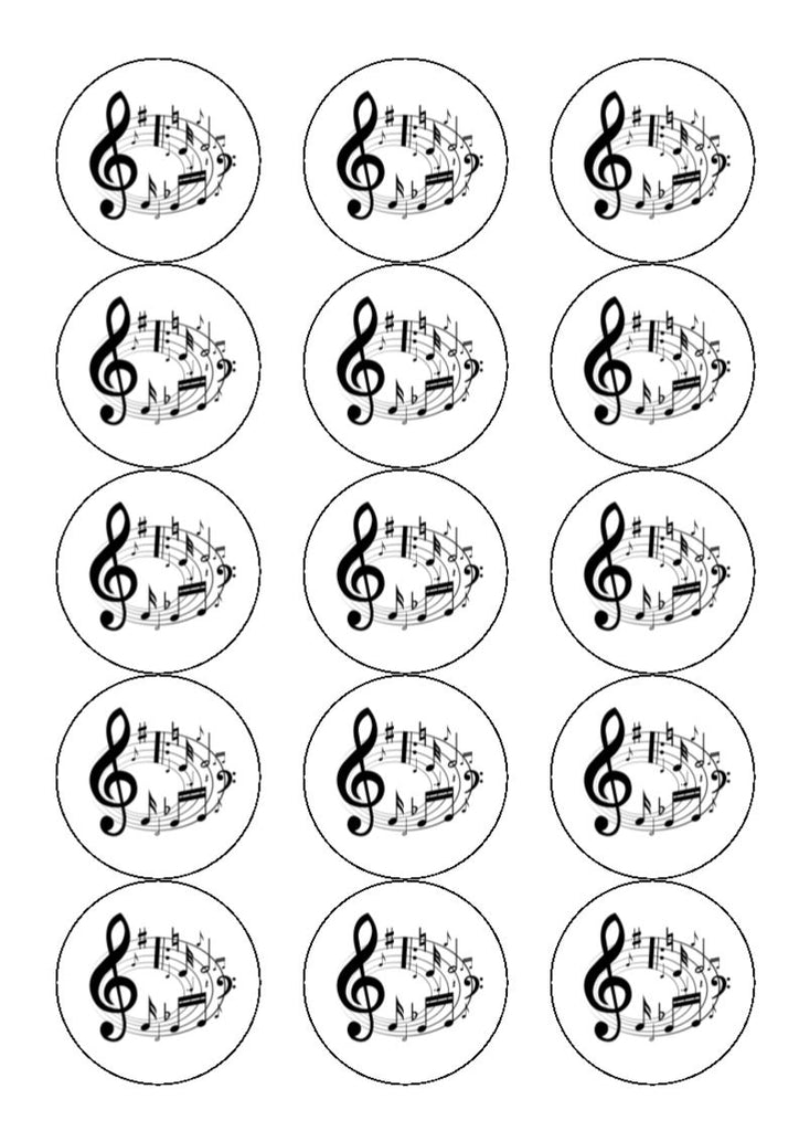 Music Notes Edible Icing Cake Topper 02 - Black & White – the caker online