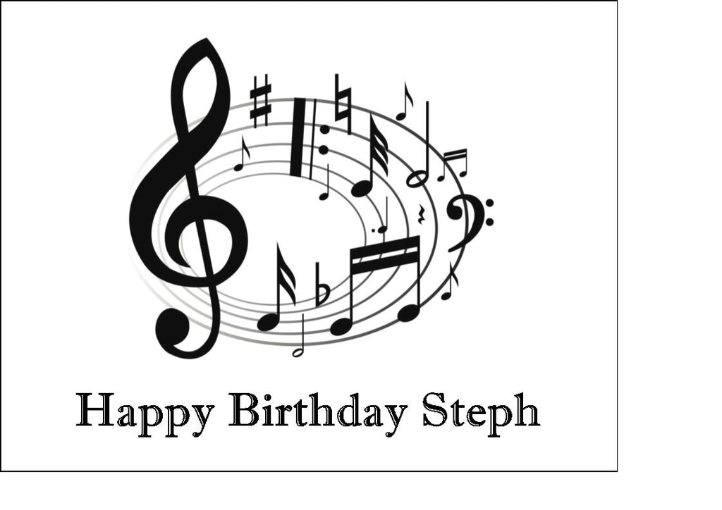 Music Notes Edible Icing Cake Topper 02 - Black & White – the caker online