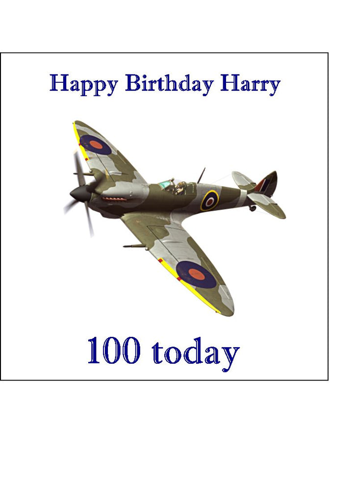 WW2 Spitfire Plane Edible Icing Cake topper 02 – the caker online