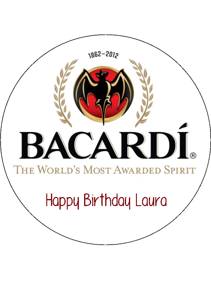 Bacardi Rum Logo Edible Icing Cake Topper or Ribbon – the caker online