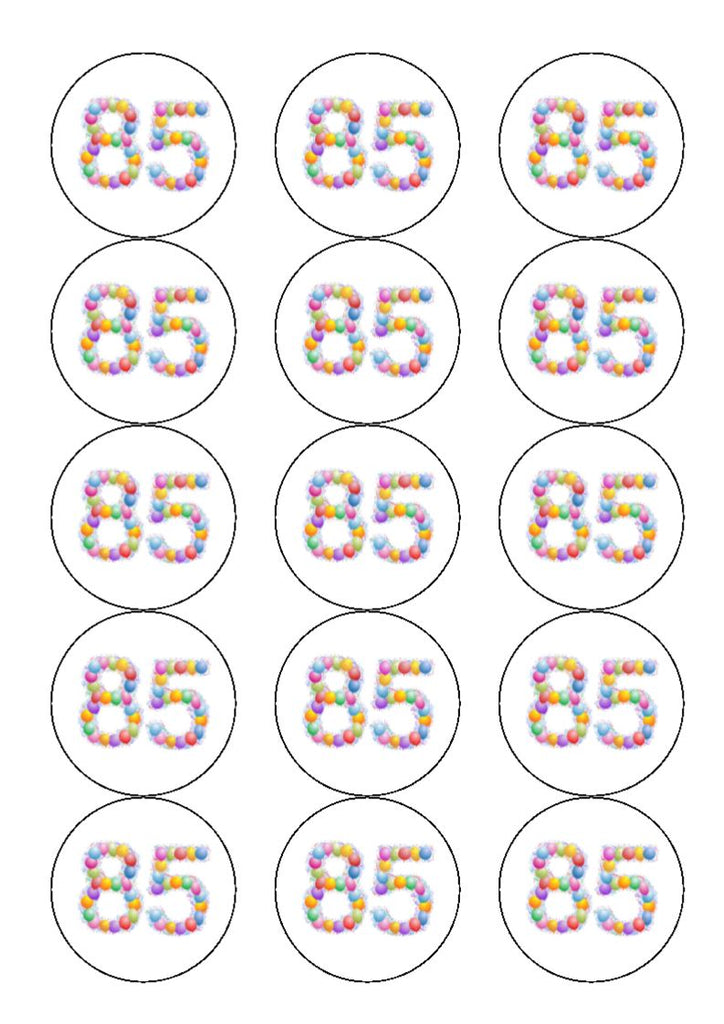 85th Birthday Balloons Edible Icing Cake Topper or Ribbon – the caker ...