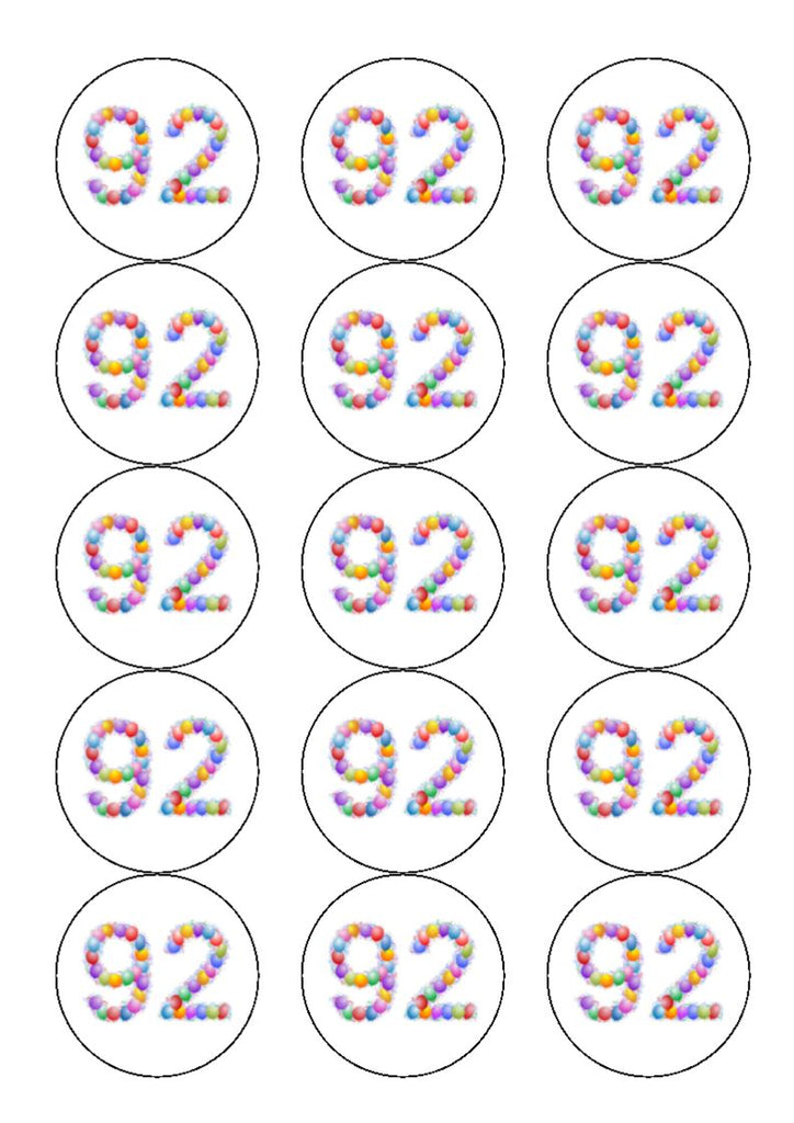 92nd Birthday Balloons Edible Icing Cake Topper – the caker online
