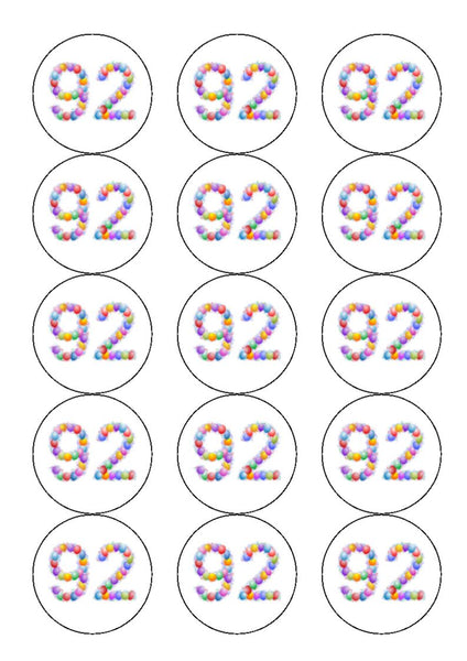 92nd Birthday Balloons Edible Icing Cake Topper or Ribbon – the caker ...