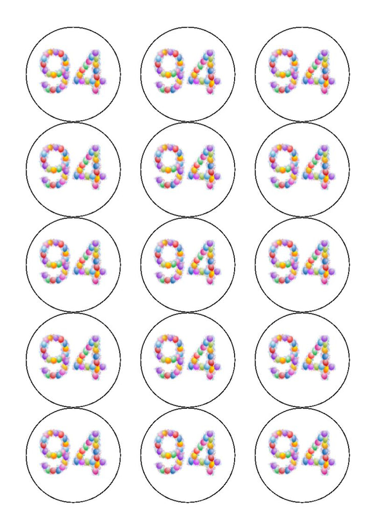 94th Birthday Balloons Edible Icing Cake Topper or Ribbon – the caker ...