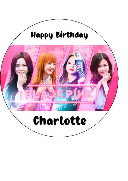 Black Pink Edible Icing Cake Topper 02 – the caker online