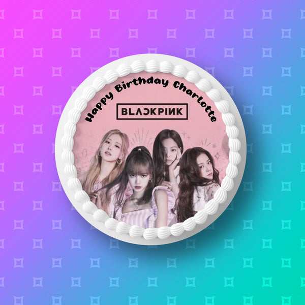 Black Pink Edible Icing Cake Topper 03 – the caker online