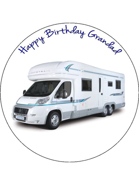 Caravan Motorhome 02 Edible Icing Cake Topper or Ribbon – the caker online