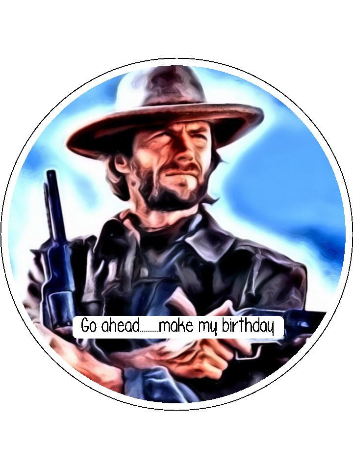 Clint Eastwood 02 Edible Icing Cake Topper or Ribbon – the caker online