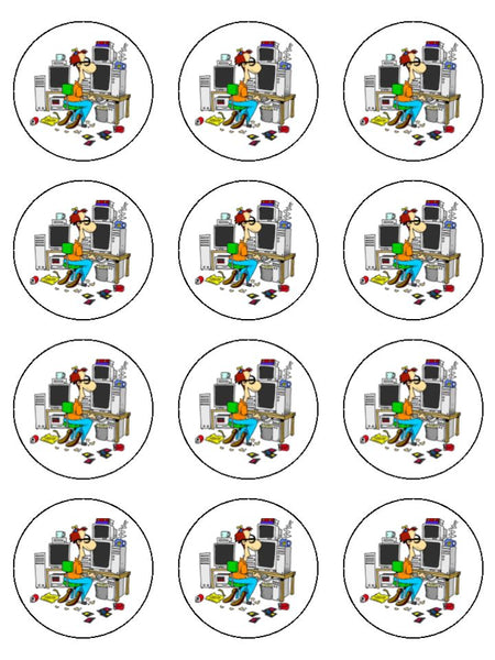 IT Computer Theme Edible Icing Cake Topper 04 – the caker online