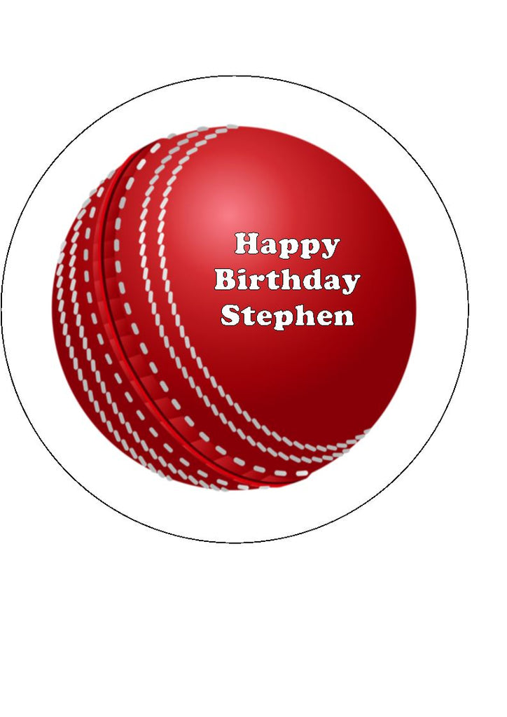 Cricket Ball Edible Icing Cake Topper or Ribbon – the caker online