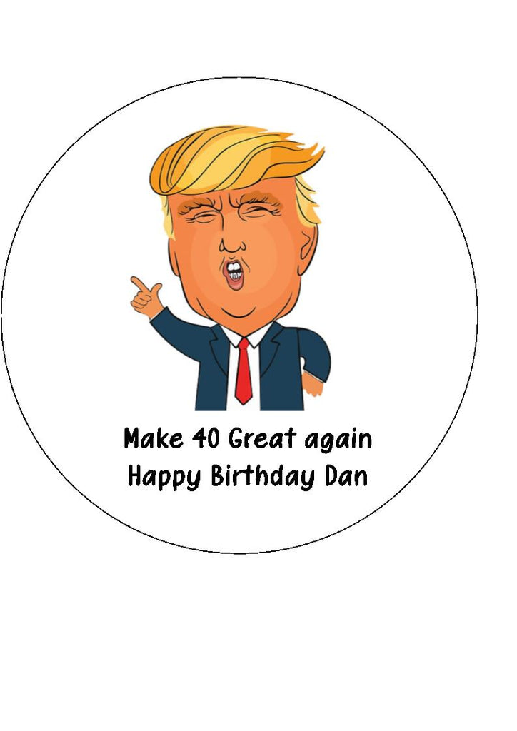 Donald Trump 02 Edible Icing Cake Topper or Ribbon – the caker online