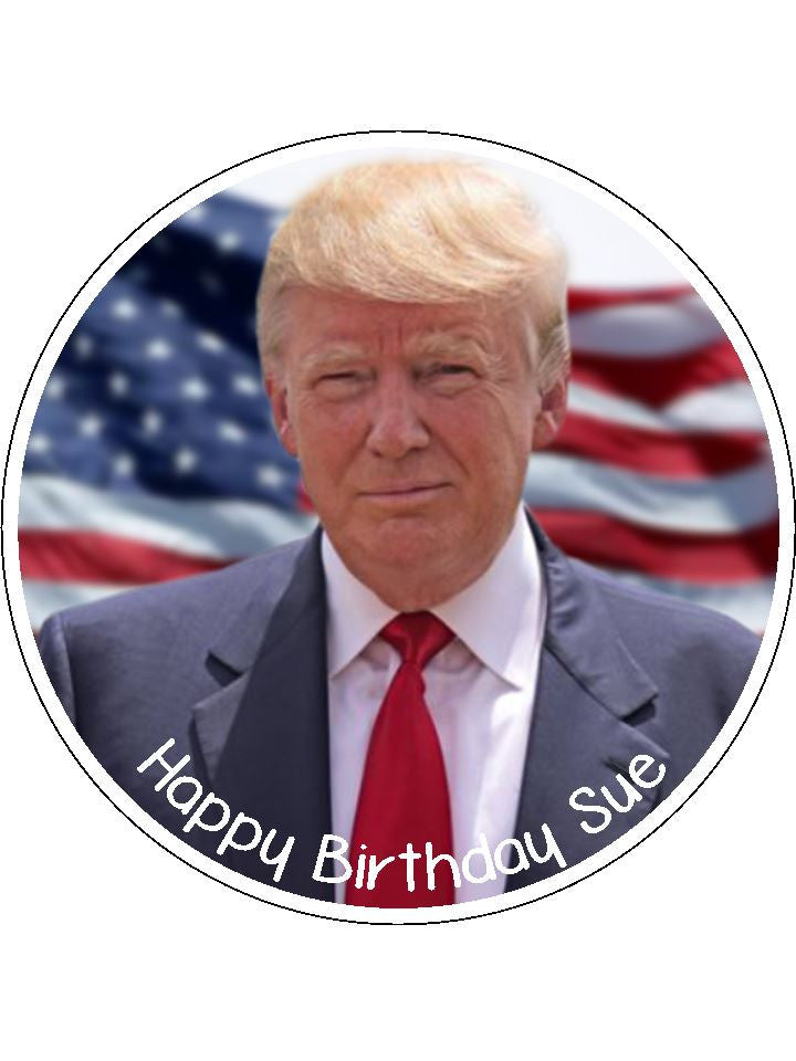 Donald Trump 01 Edible Icing Cake Topper or Ribbon – the caker online