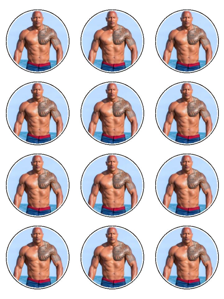 Dwayne Johnson Edible Icing Cake Topper 02 – the caker online