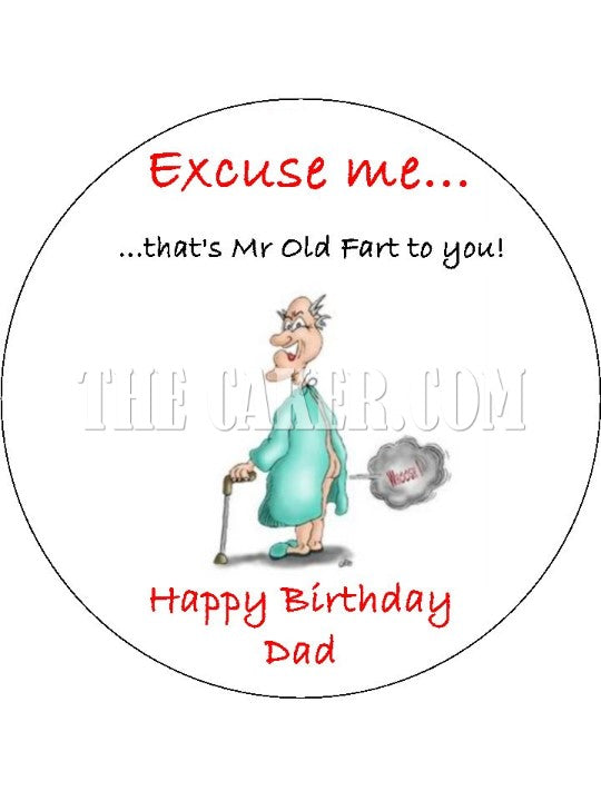 Birthday Edible Icing Cake Topper 08 - Mr Old Fart – the caker online