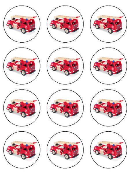 Fire Engine Truck Edible Icing Cake Topper 02 – the caker online