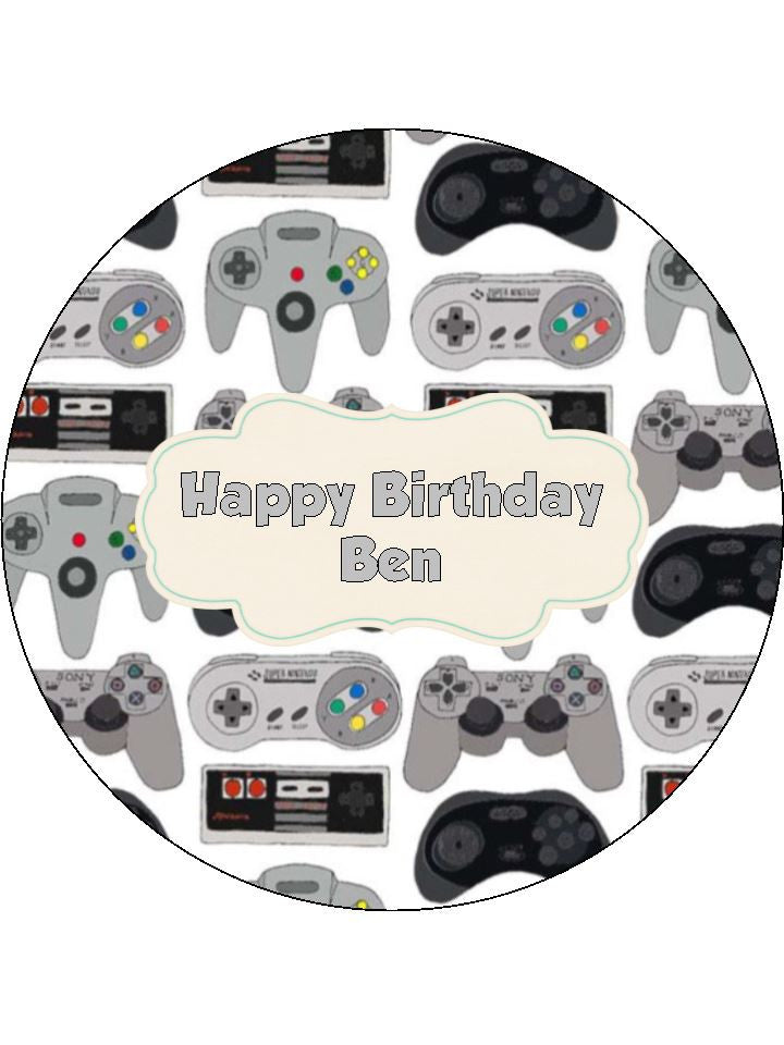Games Console Controller Edible Icing Cake Topper 01 – the caker online