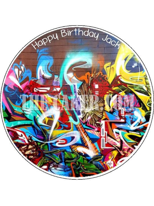 Graffiti Edible Icing Cake Topper 01 – the caker online