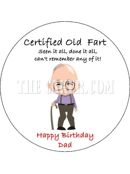 Happy Birthday Edible Icing Cake Topper or Ribbon 03 - Funny Old Fart ...