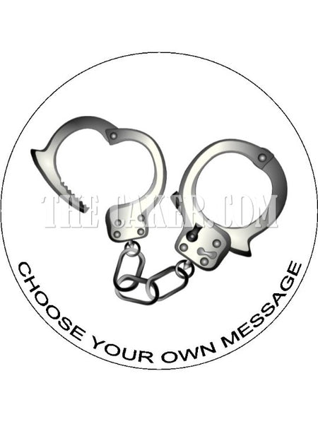 Police Handcuffs Edible Icing Cake Topper – the caker online