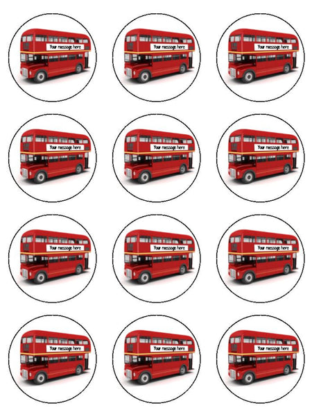 London Red Bus Edible Icing Cake Topper 01 – the caker online