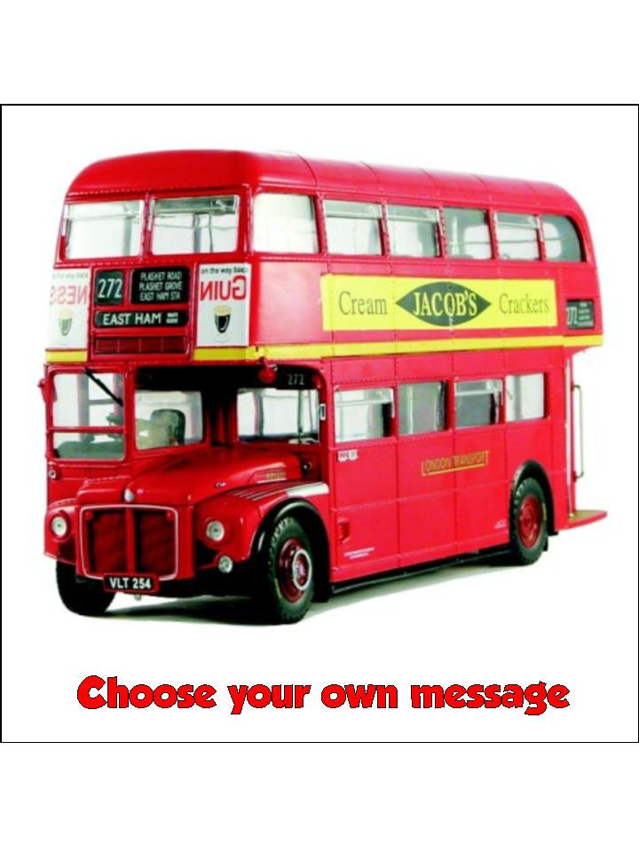 London Red Double Decker Bus 02 Edible Icing Cake Topper – the caker online