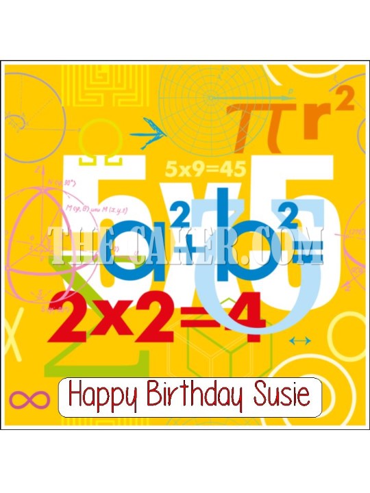 Maths Math Edible Icing Cake Topper 01 – the caker online