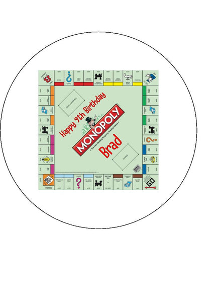 Monopoly Board Game Edible Icing Cake Topper – the caker online