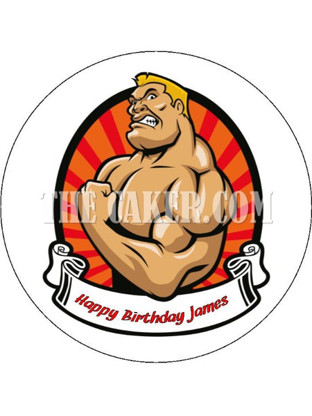 Bodybuilder 01 Edible Icing Cake Topper or Ribbon – the caker online