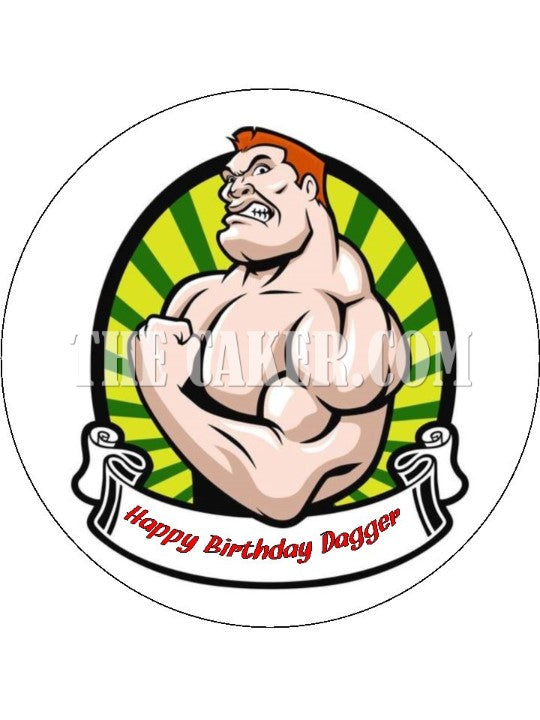 Bodybuilder 02 Edible Icing Cake Topper or Ribbon – the caker online