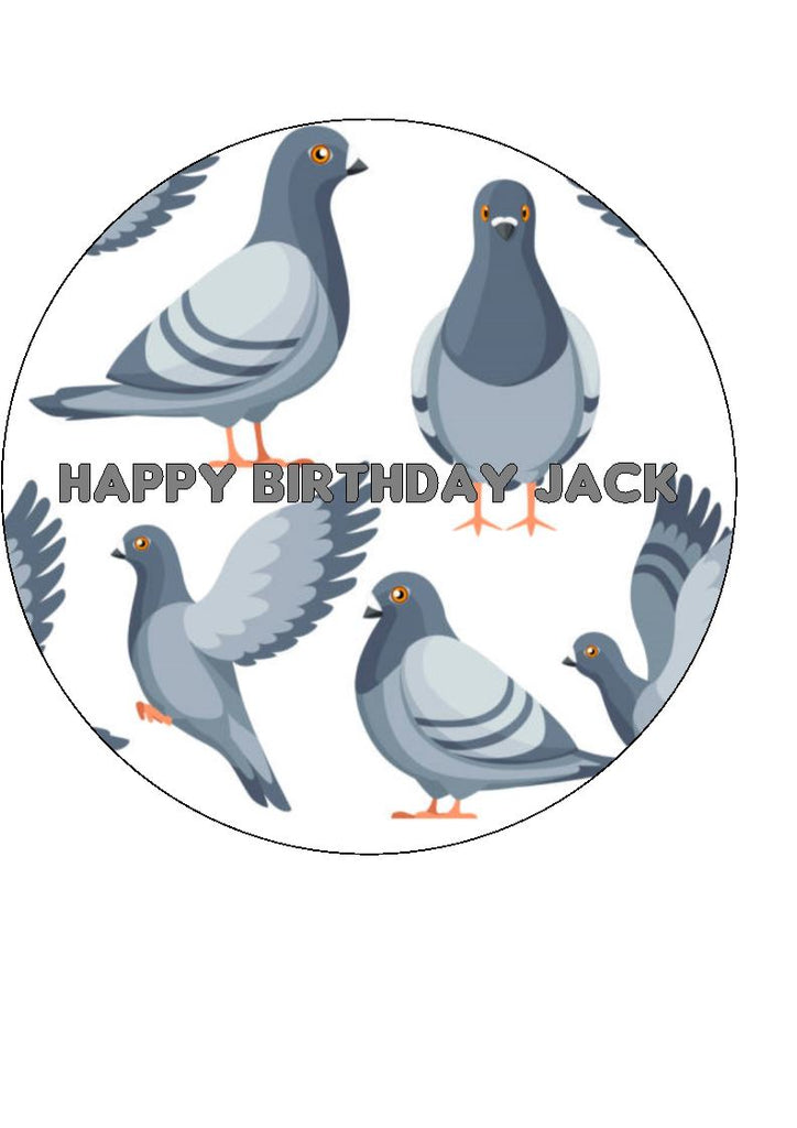 Pigeon 02 Edible Icing Cake Topper or Ribbon – the caker online
