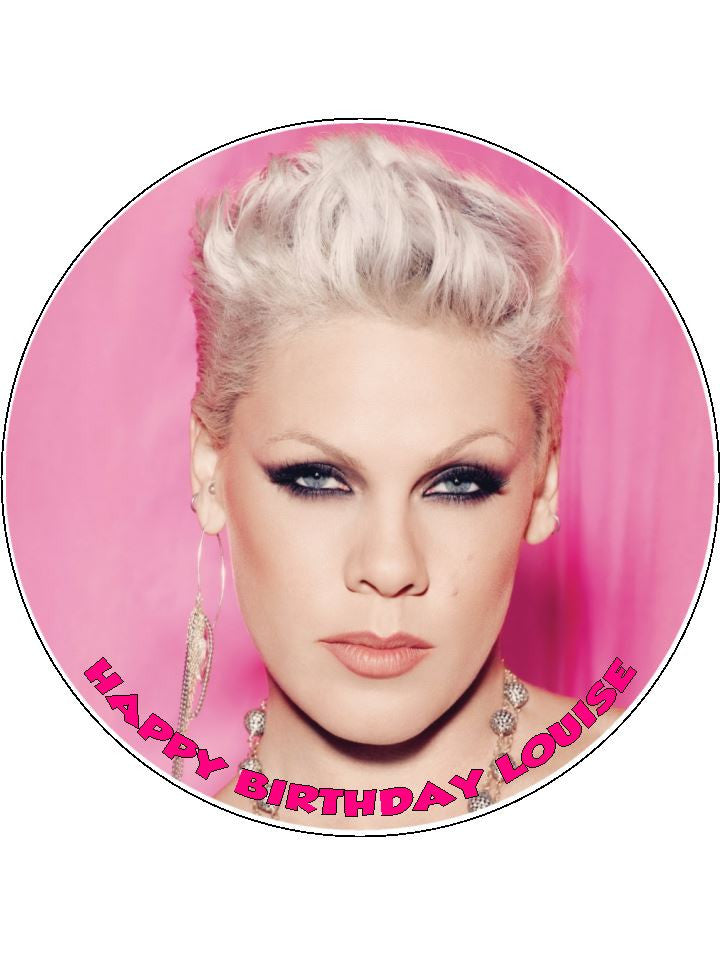 Pink (the singer) Edible Icing Cake Topper 01 – the caker online