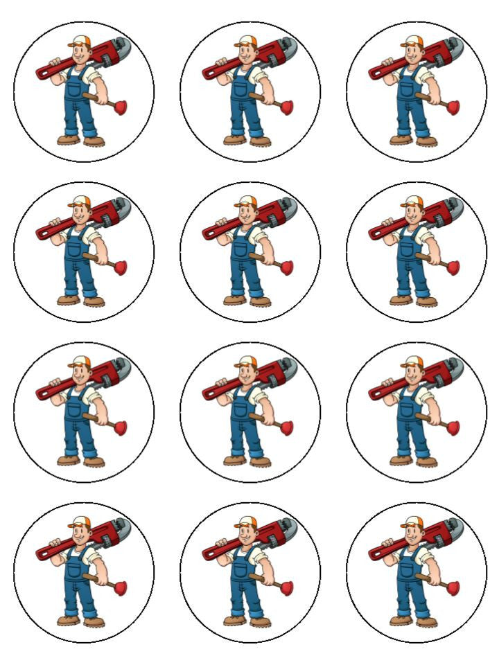 Plumber Handyman Edible Icing Cake Topper – the caker online