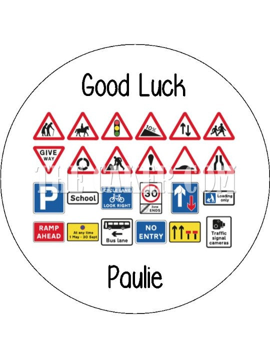 Highway Code Road Signs Edible Icing Cake Topper – the caker online