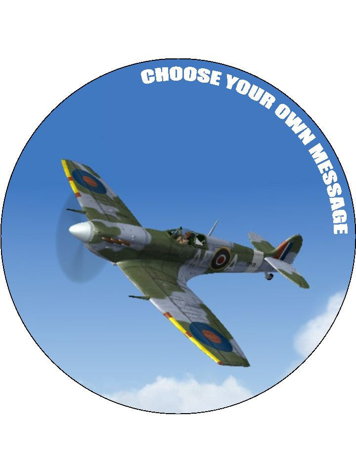 WW2 Spitfire Plane Edible Icing Cake topper 01 – the caker online