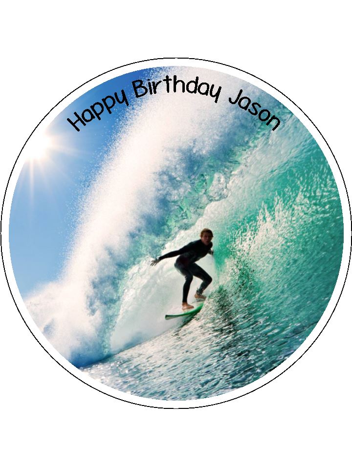 Surfing Surf Board 01 Edible Icing Cake Topper – the caker online