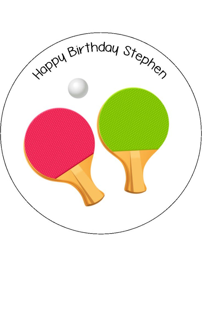 Table Tennis Ping Pong Edible Icing Cake Topper – the caker online