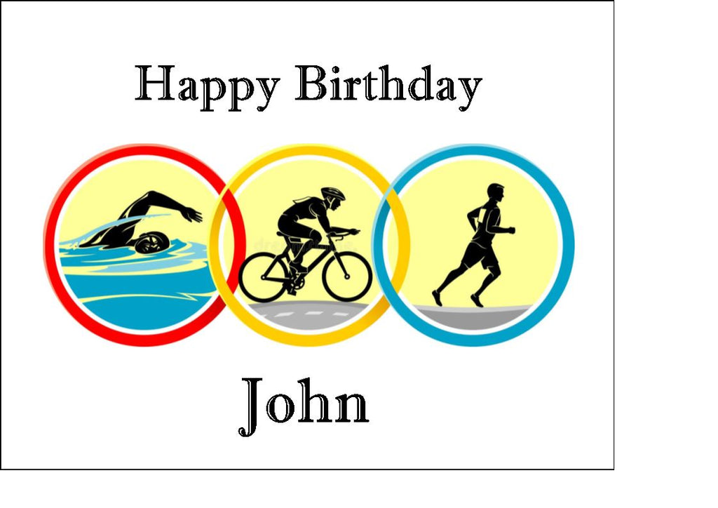 Triathlon Edible Icing Cake Topper – the caker online