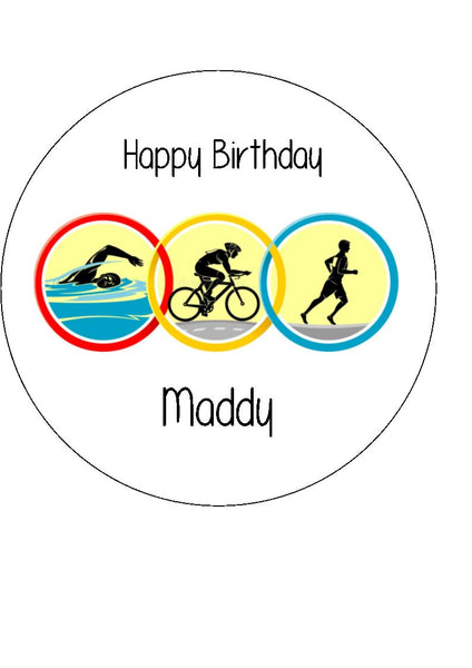 Triathlon Edible Icing Cake Topper – the caker online
