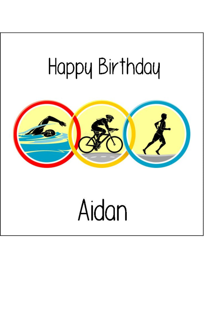 Triathlon Edible Icing Cake Topper – the caker online