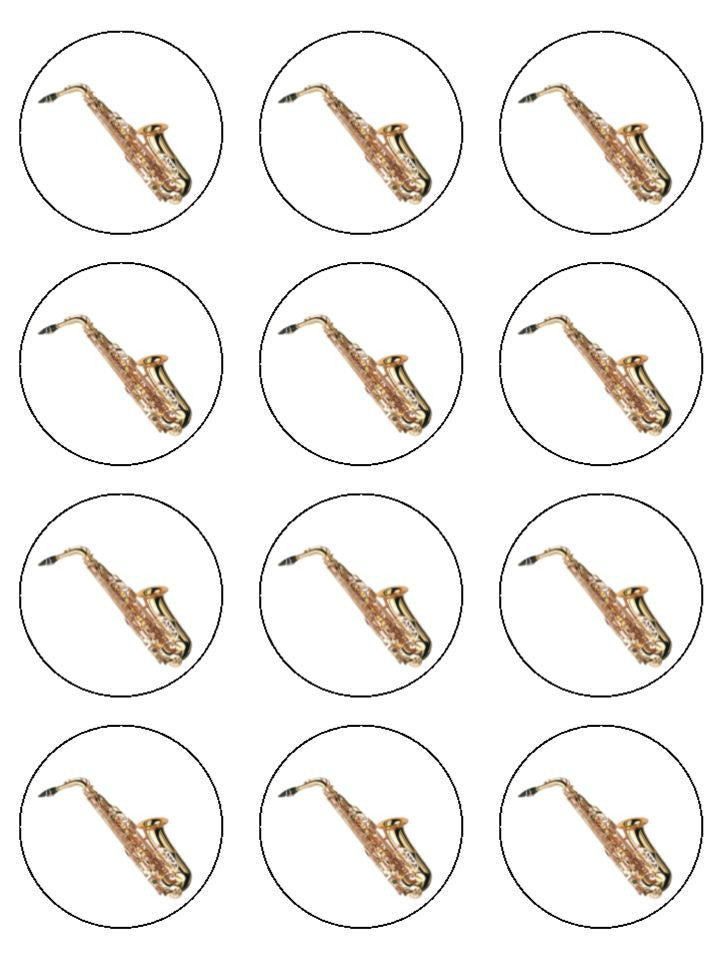 Sax Saxophone Edible Icing Cake Topper 01 – the caker online