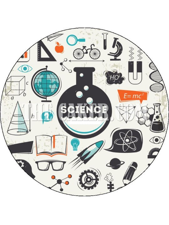 Science Theme Edible Icing Cake Topper 02 – the caker online